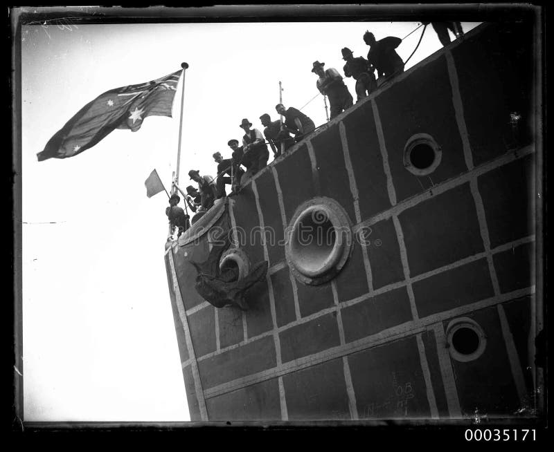 The Launch of HMAS ALBATROSS I at Cockatoo Island Dockyard Stock Photo ...
