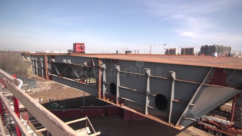 Launching of the Bridge Section Stock Video - Video of asphalt ...
