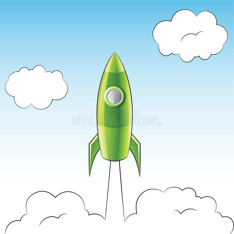 Green rocket icon stock illustration. Illustration of concept - 93182273