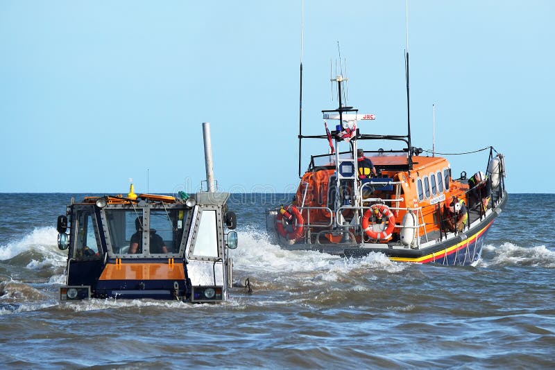 Lifeboat Launching Tractor, Lytham Stock Photo - Image of coastal ...