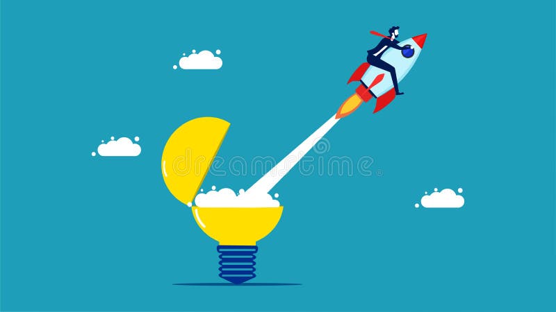 Launching New Ideas and Innovations. Launch of a Rocket that Takes Off ...