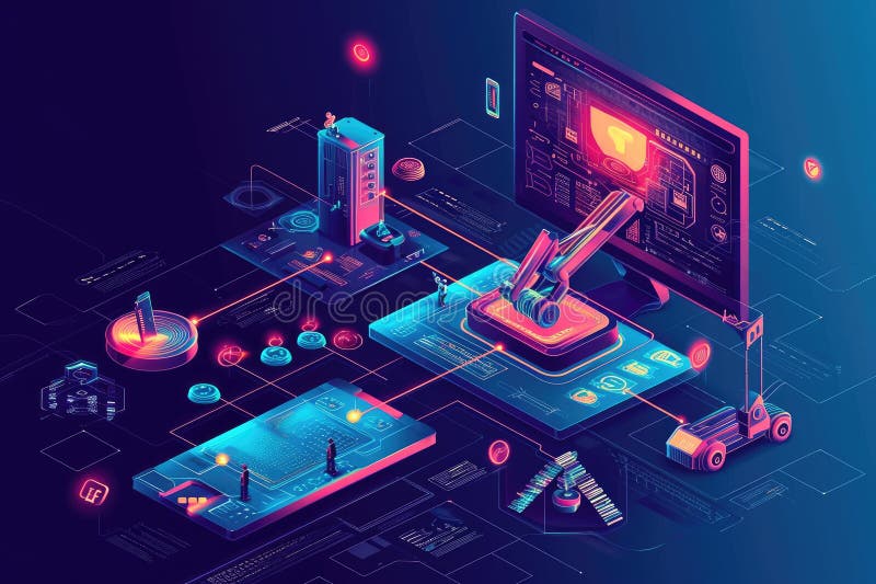 Launching New Product or Service. Technology Development Process Stock ...