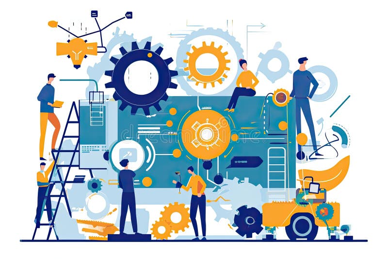 Launching New Product or Service. Technology Development Process Stock ...