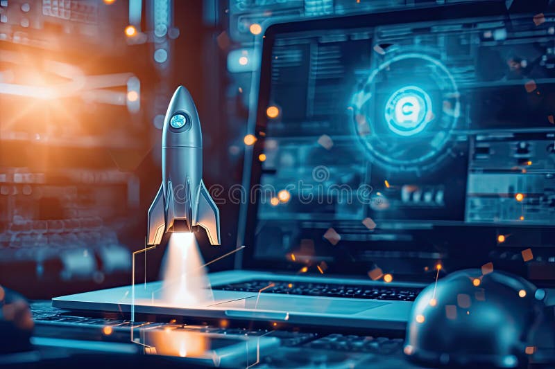 Launching New Product or Service. Technology Development Process Stock ...