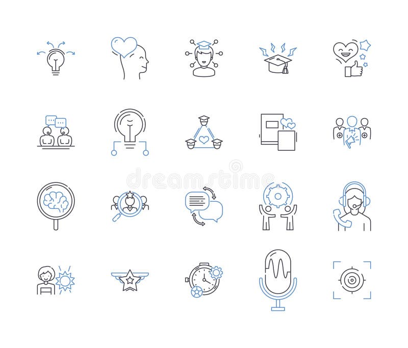 Launching Orientation Line Icons Collection. Launchpad, Kickoff ...