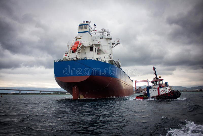 Launching of Renovated Tanker Cargo Ship from Dock To Water Stock Image ...