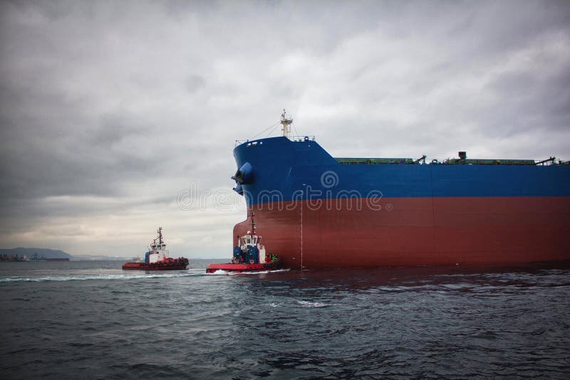Launching of Renovated Tanker Cargo Ship from Dock To Water Stock Image ...