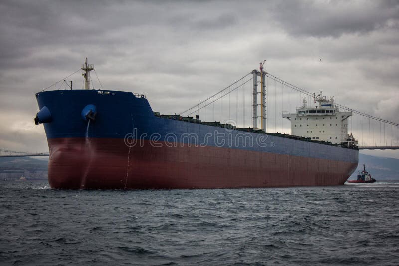 Launching of Renovated Tanker Cargo Ship from Dock To Water Stock Photo ...