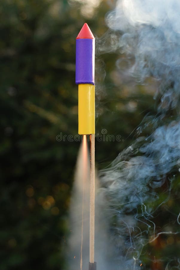 Starting firework rocket stock image. Image of exploding - 122025717
