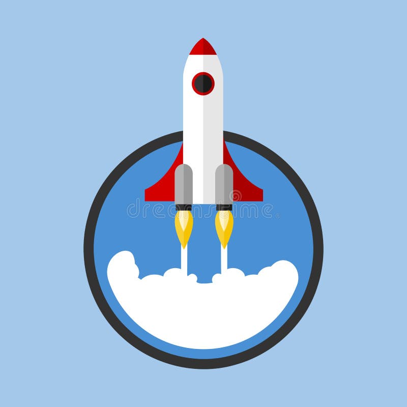Launching Rocket Starting from Circle Flat Vector Symbol Stock Vector ... Launching Rocket Starting from Circle Flat Vector Symbol Stock Vector ...