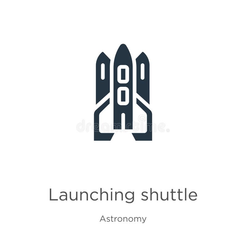 Launching Shuttle Vector Icon on White Background. Flat Vector ...