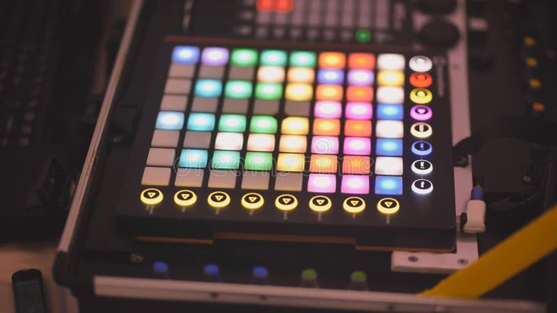 Launchpad Control of Light and Music at the Event. Stock Image - Image ...