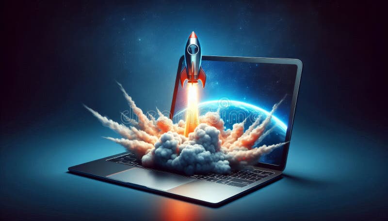 Launchpad Creativity: Igniting Digital Dreams Stock Illustration ...