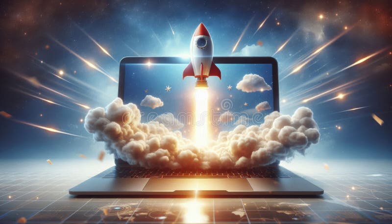 Launchpad Creativity: Igniting Digital Dreams Stock Illustration ...