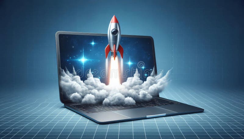 Launchpad Creativity: Igniting Digital Dreams Stock Illustration ...