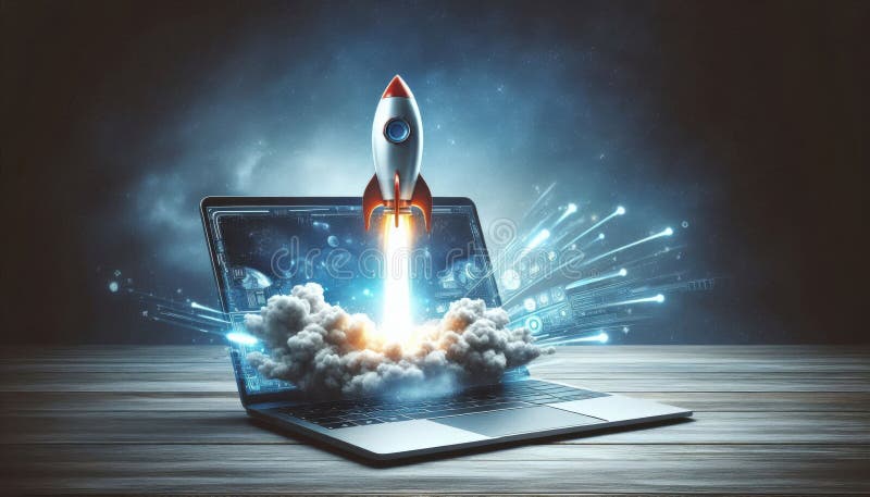 Launchpad Creativity: Igniting Digital Dreams Stock Illustration - Illustration of creative ...