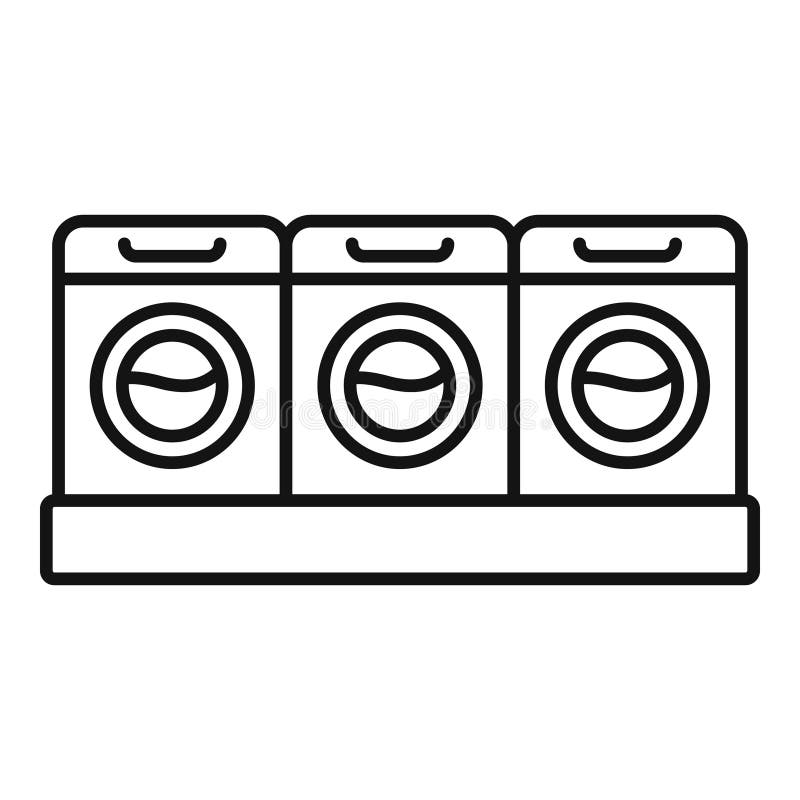 Laundromat Row of Washing Machines for Washing Clothes Stock ...