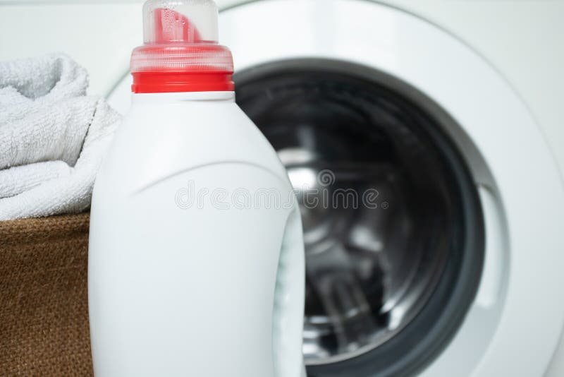 Laundromat, Washing Machine, Basket with Clothes, Laundry Detergent in ...