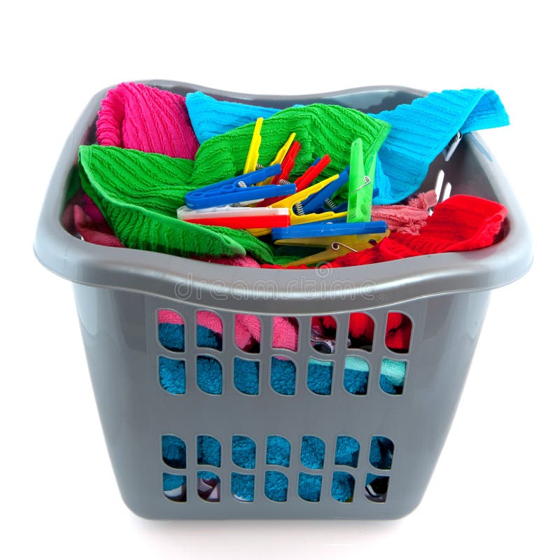 Laundry basket stock photo. Image of isolated, washing - 10465772