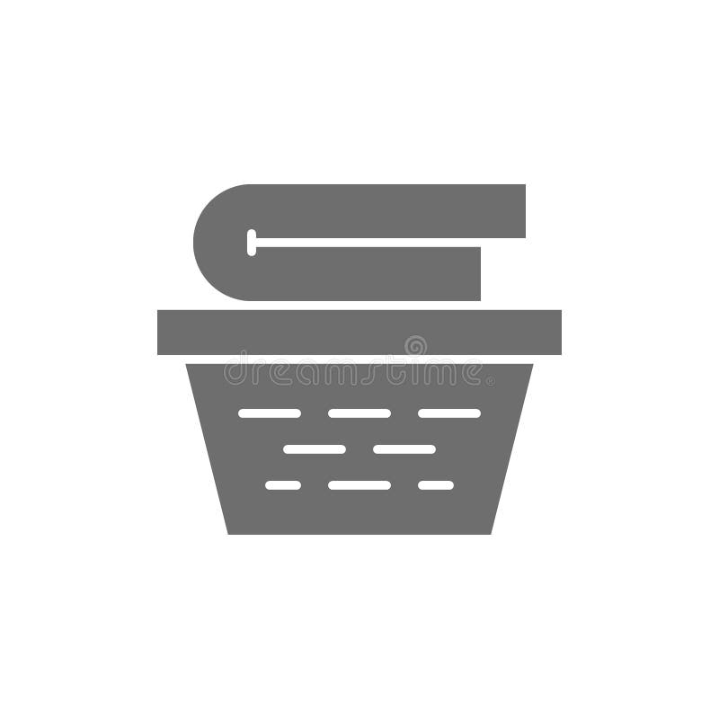 Laundry Basket Grey Icon. Isolated on White Background Stock Vector ...