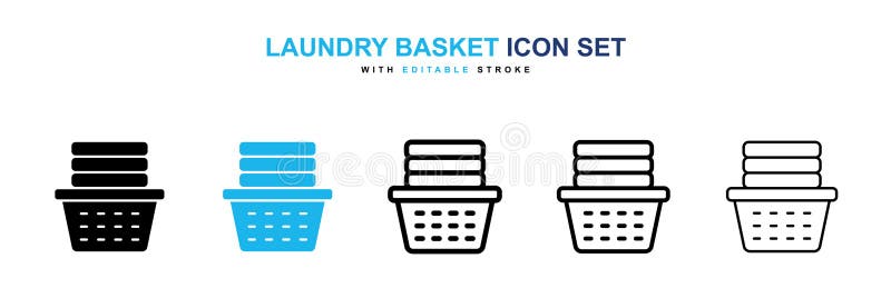 Laundry basket icon vector stock vector. Illustration of iron - 348441765