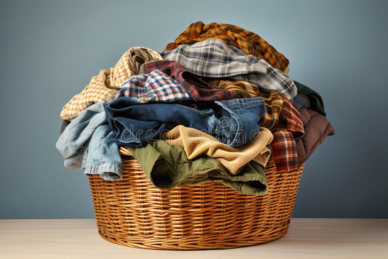 Laundry Basket stock illustration. Illustration of clothes - 335171698
