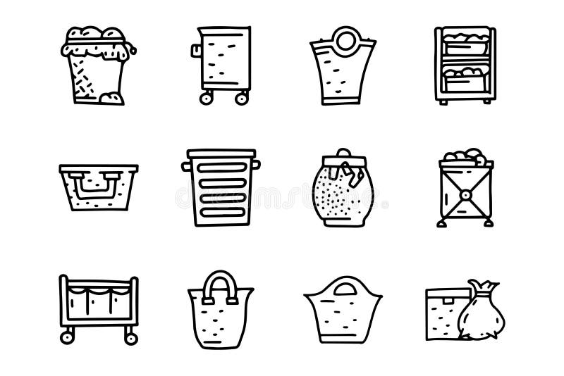 Outline Drawing Laundry Basket Stock Illustrations – 227 Outline ...