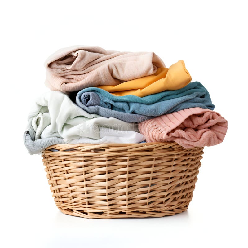 Laundry Basket on a White Background Stock Illustration - Illustration ...