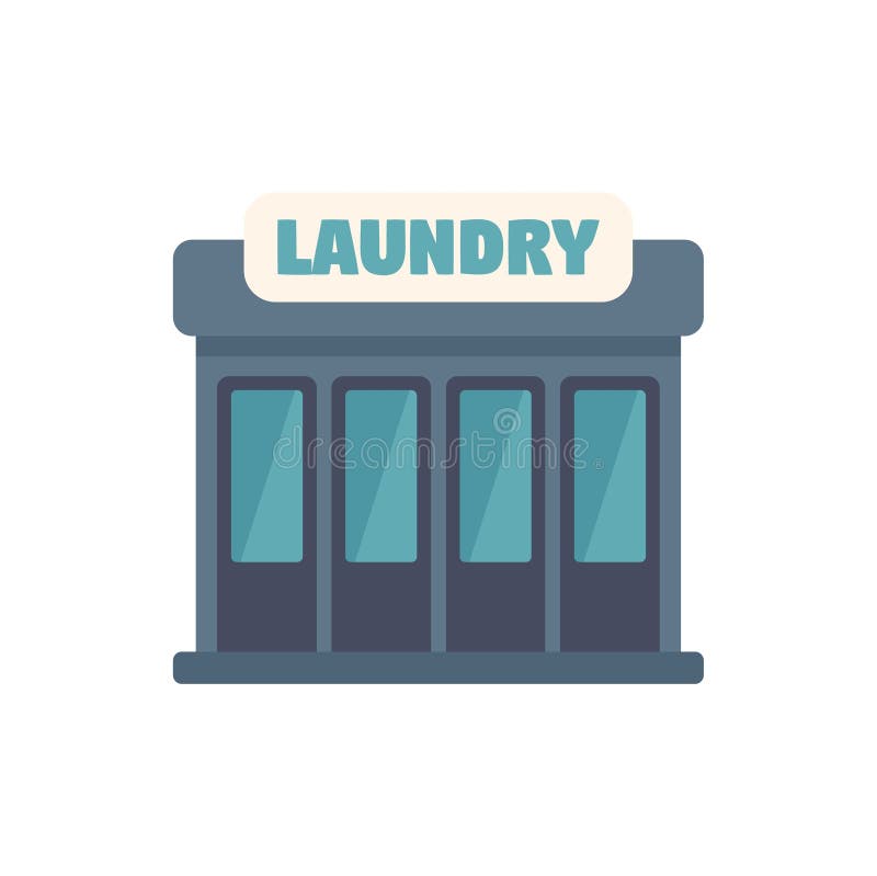 Laundry Building Storefront with Big Windows for Washing Clothes Stock ...