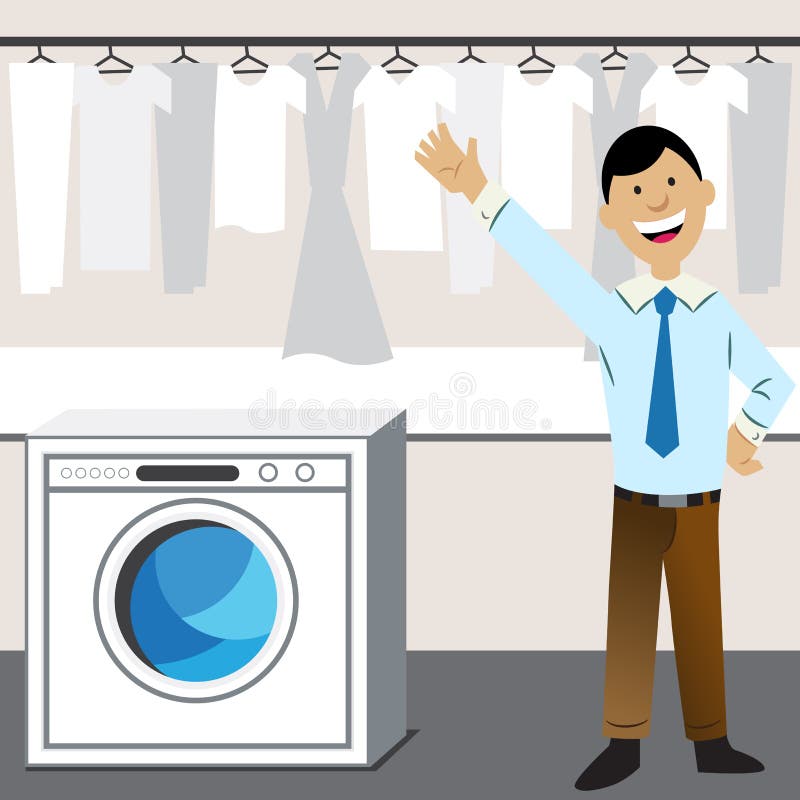 Laundry Business stock vector. Illustration of character - 28664843