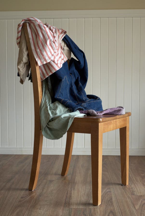 The Laundry Chair Closeup Portrait View Stock Image - Image of clothing ...