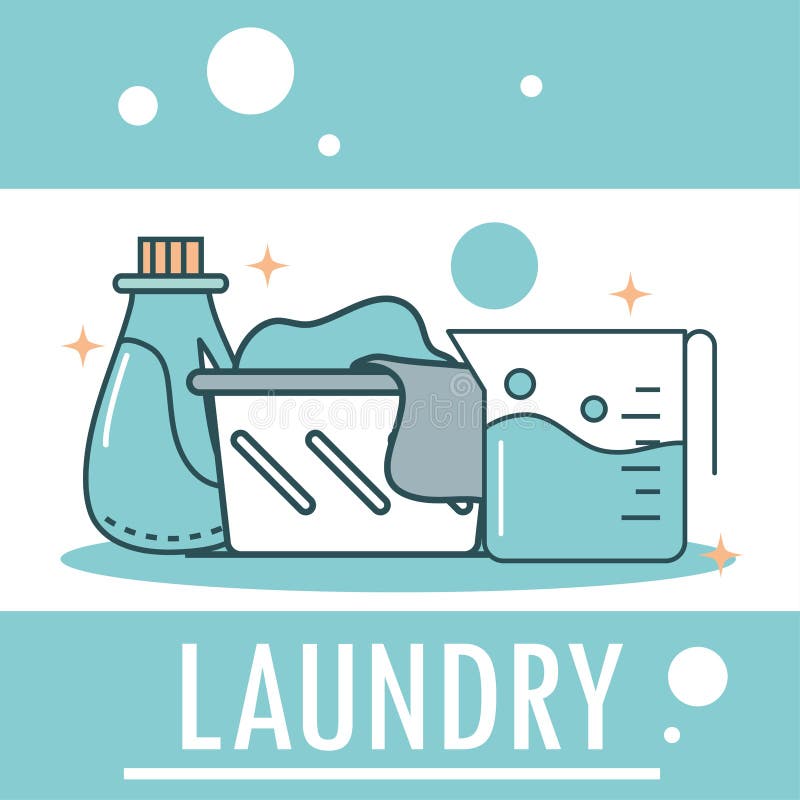 Laundry Clothes and Detergent Stock Vector - Illustration of apparel ...