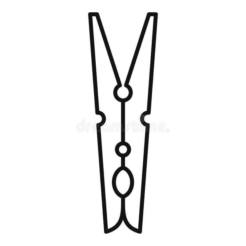 Laundry Clothes Pin Icon, Outline Style Stock Vector - Illustration of ...