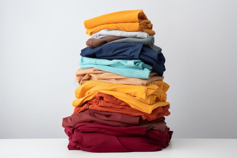 Laundry Day Harmony: Neat Clothes Stack Stock Illustration ...