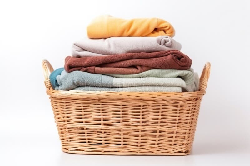 Laundry Day Harmony: Neat Clothes Stack Stock Illustration ...