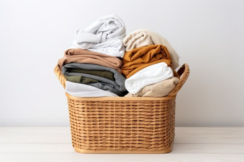 Laundry Day Harmony: Neat Clothes Stack Stock Illustration ...