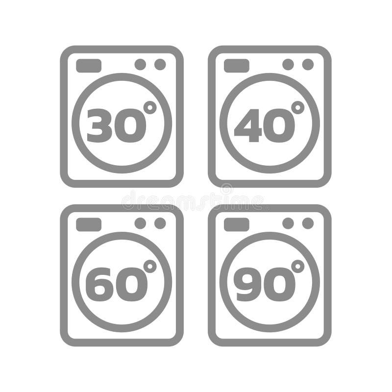 Laundry Degree Temperature for Washing Machine Stock Illustration ...