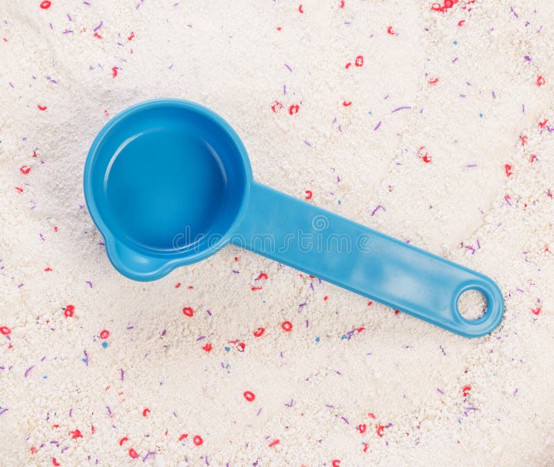 Laundry Detergent with Blue Measuring Spoon Stock Image - Image of ...