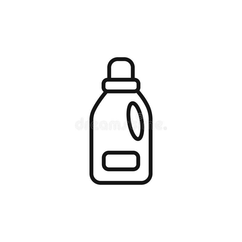 Laundry Detergent Bottle Thin Line Icon Set Stock Illustration ...