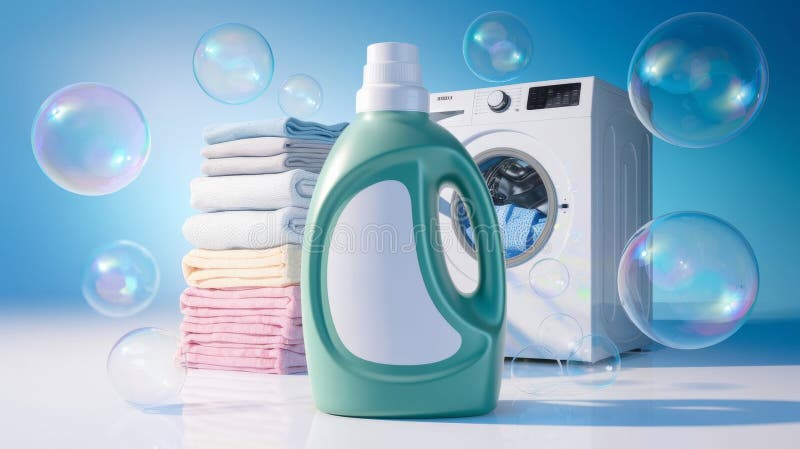 Laundry Detergent Bottle Washing Machine Clean Clothes Bubbles AI ...