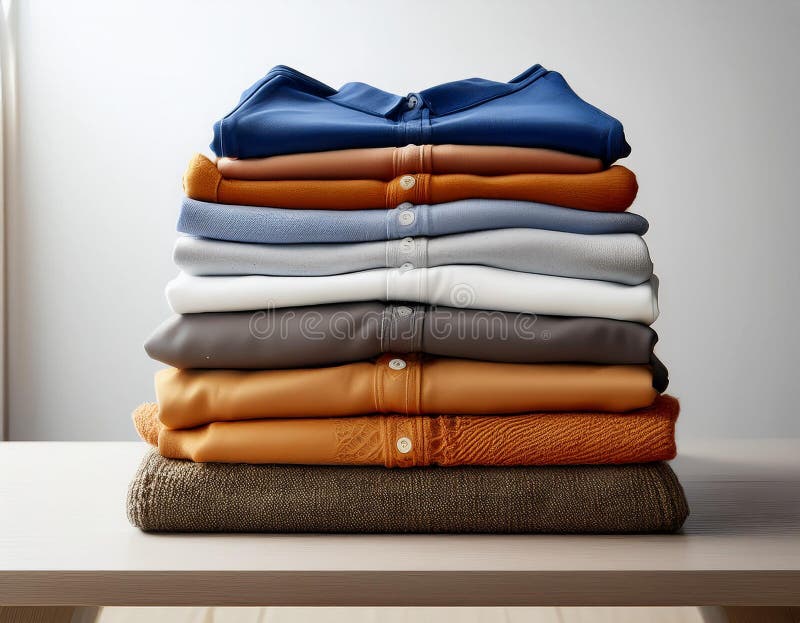 Laundry Detergent and Clean Clothes Lying on Table Stock Illustration ...