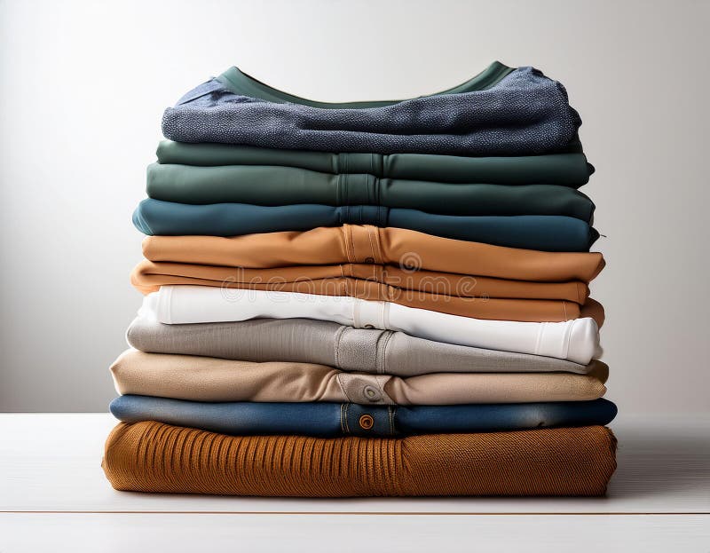 Laundry Detergent and Clean Clothes Lying on Table Stock Illustration ...