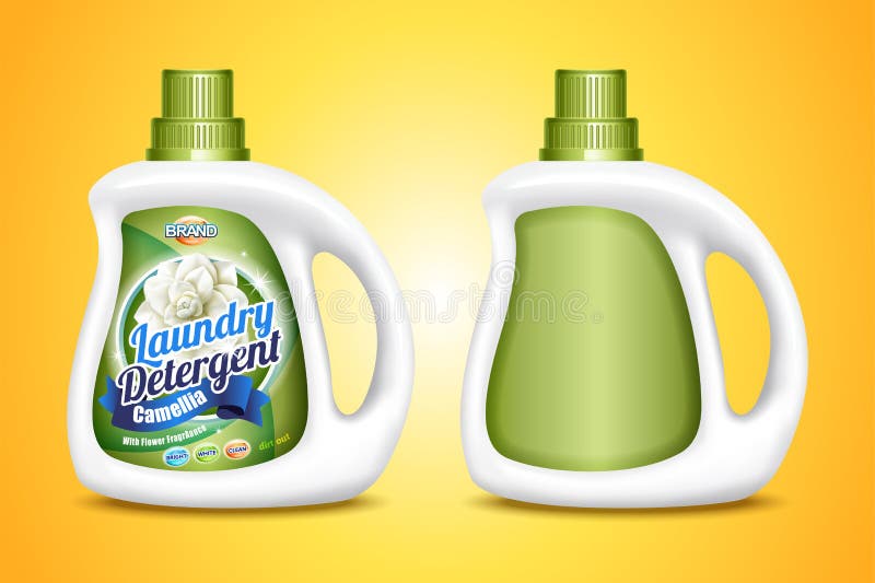 Laundry detergent mockup stock vector. Illustration of camellia - 110583953