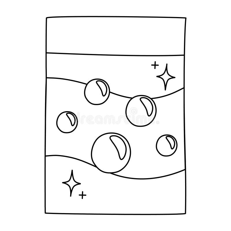 Laundry Detergent Package with Floating Soap Bubbles, Doodle Style ...