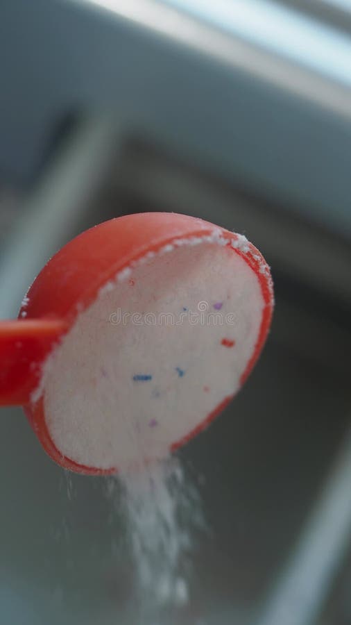 Laundry Detergent Powder in a Measuring Scoop Stock Footage - Video of ...