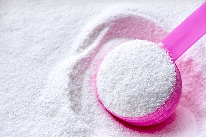 Laundry Detergent Powder And Pink Plastic Scoop Stock Image - Image of ...