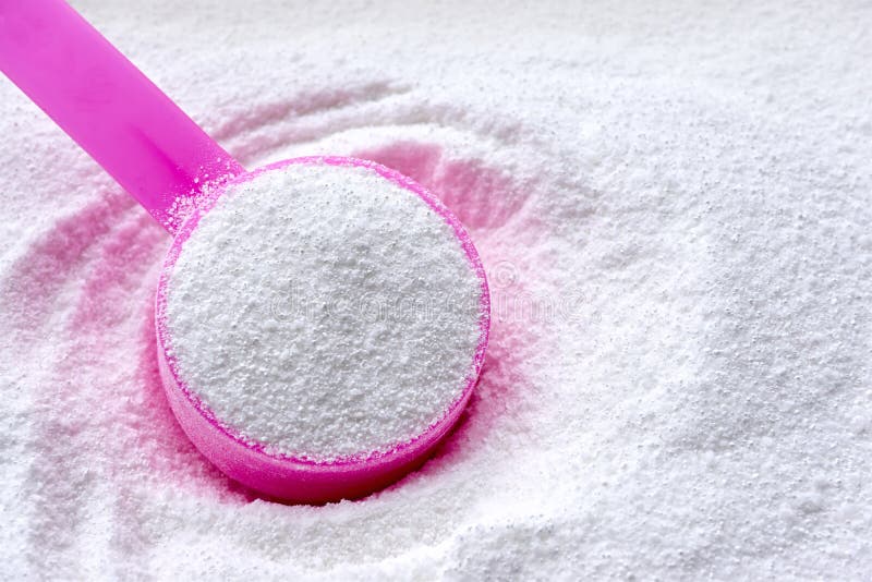 Laundry Detergent Powder and Pink Plastic Scoop Stock Image - Image of ...