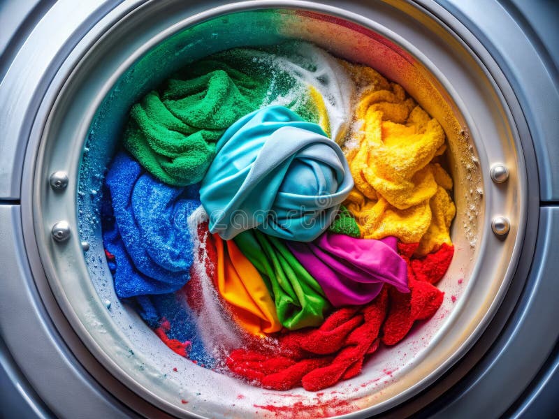 Laundry Detergent Sparkling Clean Clothes from a Birds Eye View Washing ...