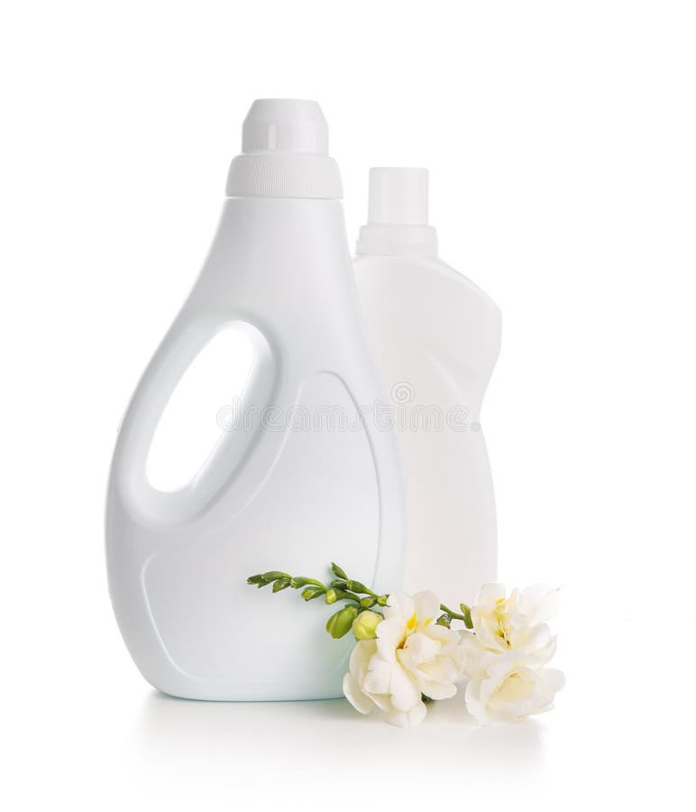 Laundry Detergent in White Bottles Stock Image - Image of plastic ...