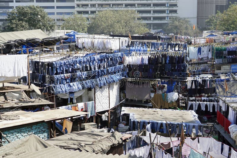 Laundry at the Dhobi Ghat Slum in Mumbai Stock Photo - Image of manual ...